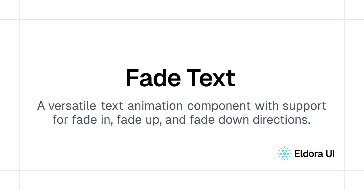 Fade Text | React Components & Templates