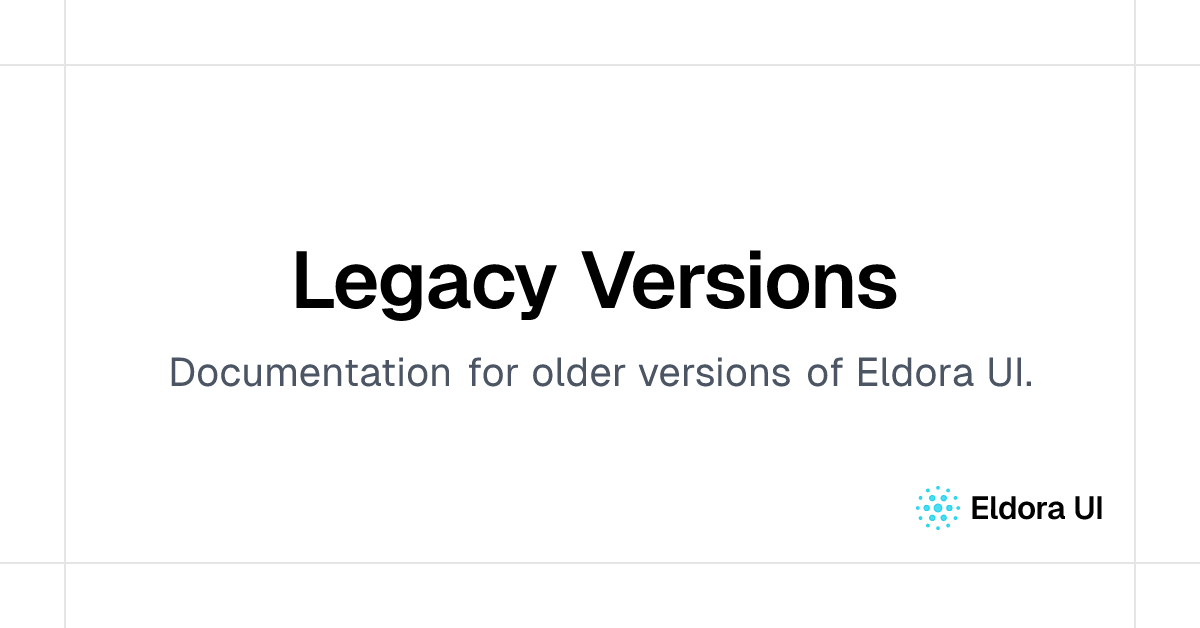 Legacy Versions | React Components & Templates